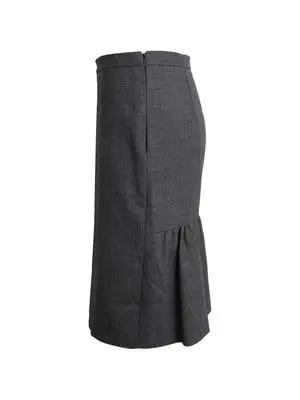 Moschino Pleated Wool Knee Length Skirt