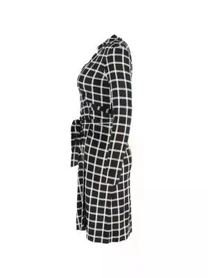 Diane Von Furstenberg Checkered Wrap Mini Dress
