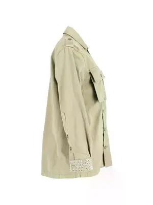 Saint Laurent Embellished-cuff Military Jacket