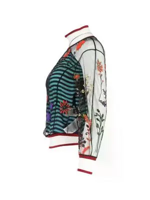 Fendi Embroidered Long Sleeve Blouse