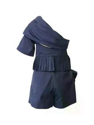 Chloé Asymmetrical Pleated Playsuit