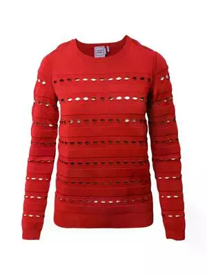 Herve Leger Cut-outs Ribbed Sweater - Red