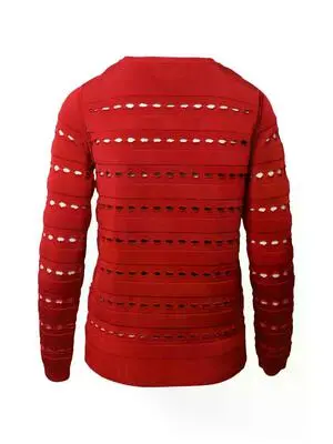 Herve Leger Cut-outs Ribbed Sweater - Red