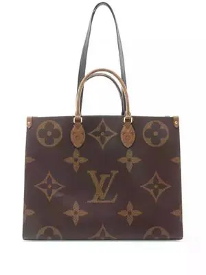 LOUIS VUITTON 2020 Monogram Reverse Giant Onthego Gm Satchel - Brown