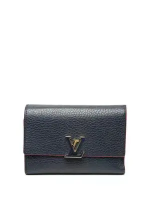 LOUIS VUITTON 2019 Taurillon Capucines Compact Wallet Small Wallets - Blue