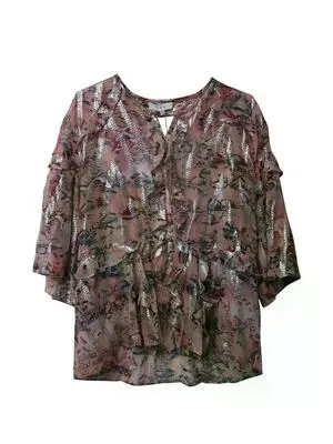 IRO PARIS Floral Metallic Blouse - Pink