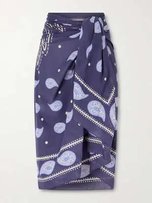 Johanna Ortiz Vibrant Horizons Printed Cotton Pareo Multicolor