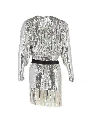ROTATE BY BIRGER CHRISTENSEN Samantha Sequin Wrap Mini Dress