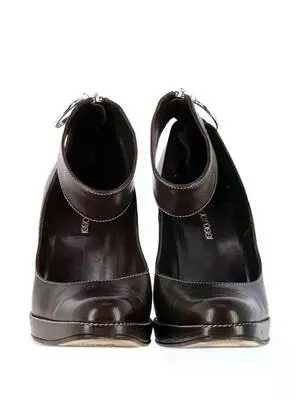 SERGIO ROSSI Ankle-strap Leather Pumps