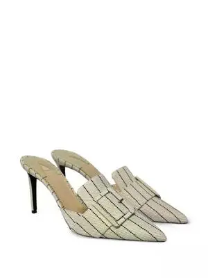 AQUAZZURA Izy Striped Mules
