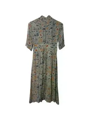 Ba&sh Floral Print V-neck Midi Dress