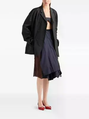 Prada Faille Patchwork Midi Skirt - Brown