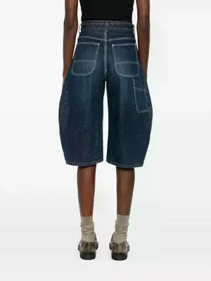 Sacai Cropped Belted Shorts - Blue