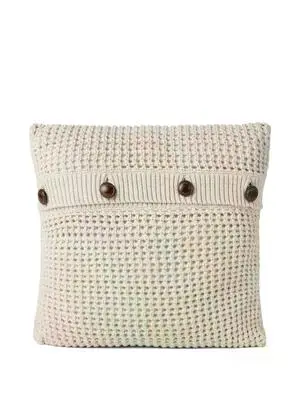Brunello Cucinelli Buttoned Knit Cushion Pillow - Neutrals