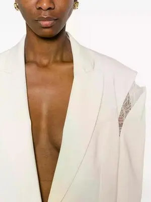 Patrizia Pepe Oversized Blazer With Lace Detail