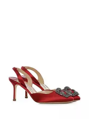 Manolo Blahnik Embellished Heeled Pumps - Red