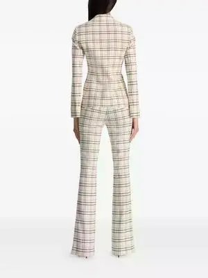 Alice + Olivia Plaid Peak-collar Blazer