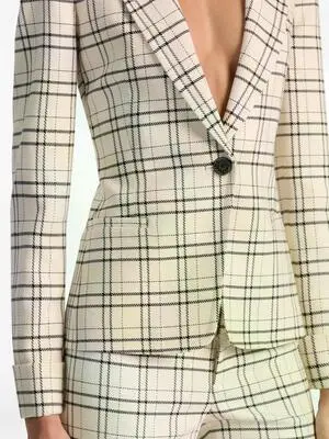 Alice + Olivia Plaid Peak-collar Blazer