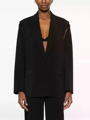 Patrizia Pepe Oversized Crepe Blazer With Flared Cuffs