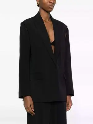 Patrizia Pepe Oversized Crepe Blazer With Flared Cuffs