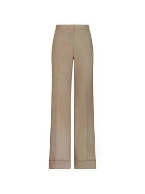 Oscar De La Renta Wide-leg Cuffed Trousers