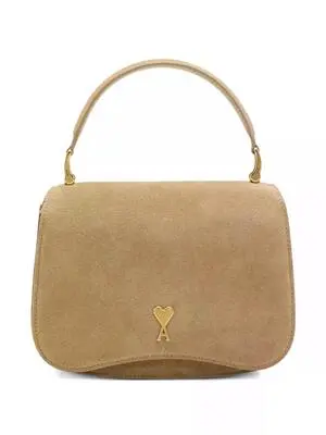 AMI Paris Paris Leather Shoulder Bag - Neutrals