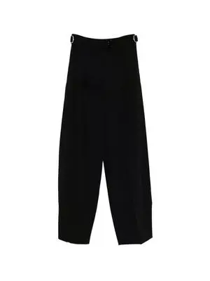 Patrizia Pepe Strap Detail Wide Leg Trousers - Black