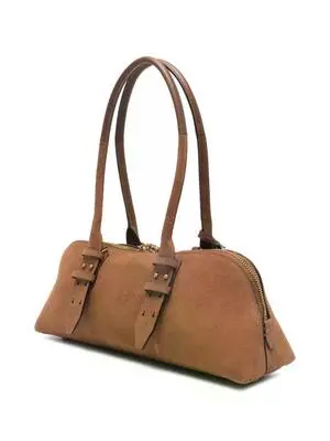 Pinko Padlock Suede Tote - Brown
