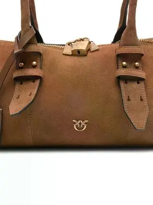 Pinko Padlock Suede Tote - Brown