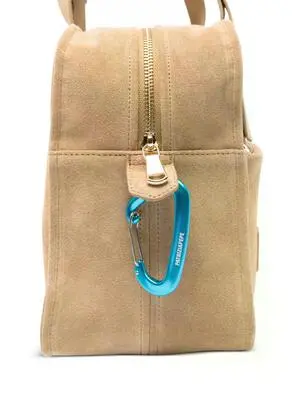 Patrizia Pepe Embossed Suede Tote Bag - Neutrals