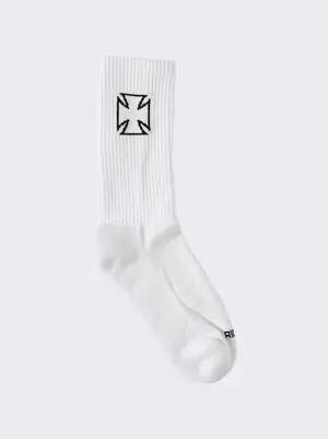 Vetements Biker Cross Crew Socks - White