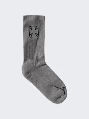 Vetements VETEMENTS Biker Cross Crew Socks Gray