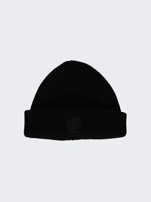 Vetements Leather Cross Label Beanie - Black