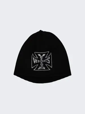 Vetements Biker Cross Logo Beanie - Black