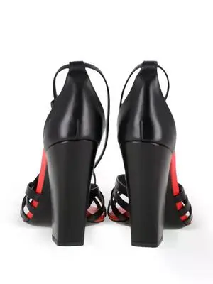 Burberry Leather Thong Sandals With Block Heel