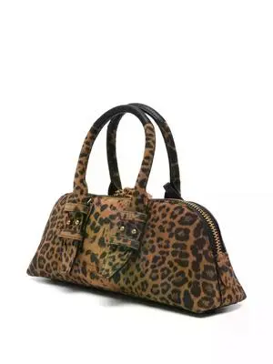 Pinko Leopard Print Padlock Tote Bag - Brown