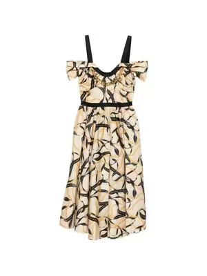 Elisabetta Franchi Ruffled Midi Dress