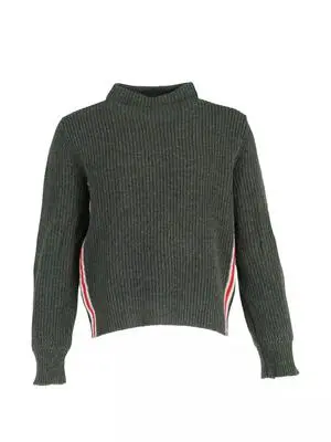 Thom Browne Ribbed-knit Moc-neck Sweater