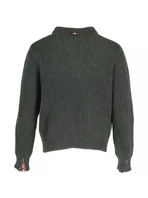 Thom Browne Ribbed-knit Moc-neck Sweater