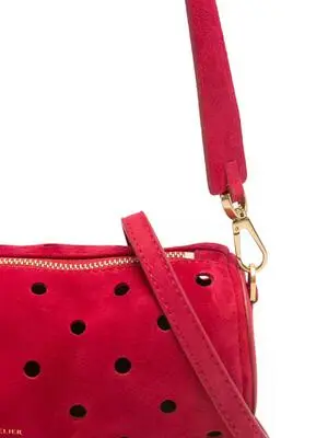 Manu Atelier Mini Cylinder Perforated Shoulder Bag - Red