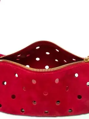 Manu Atelier Mini Cylinder Perforated Shoulder Bag - Red