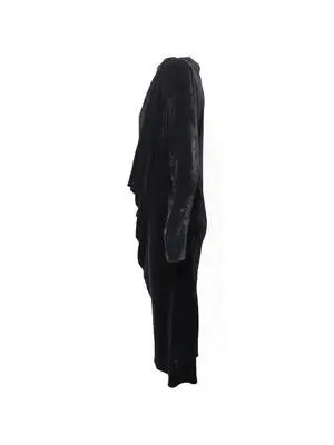 LANVIN Velvet Draped Round Neck Dress
