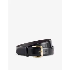 Nour Hammour Classic Buckle Leather Belt - Black