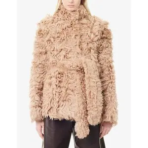 Nour Hammour Belted Shearling Coat