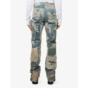 WHO DECIDES WAR BY EV BRAVADO Distressed Patchwork Denim Jeans