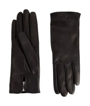 Nour Hammour Split Leather Gloves Black