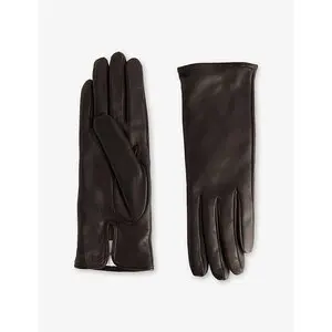 Nour Hammour Split Leather Gloves - Chocolate
