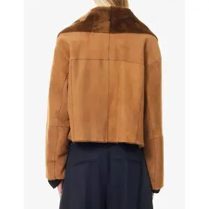 Nour Hammour Cascade Draped Shearling Jacket