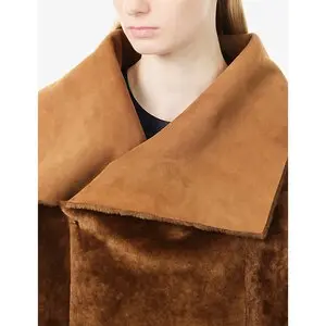 Nour Hammour Cascade Draped Shearling Jacket