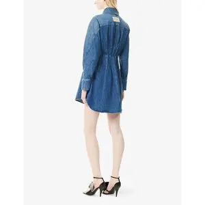 Givenchy Cocoon Long-sleeve Denim Mini Dress - Medium Blue